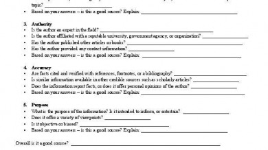 Craap Test Worksheet - Chart Sheet Gallery