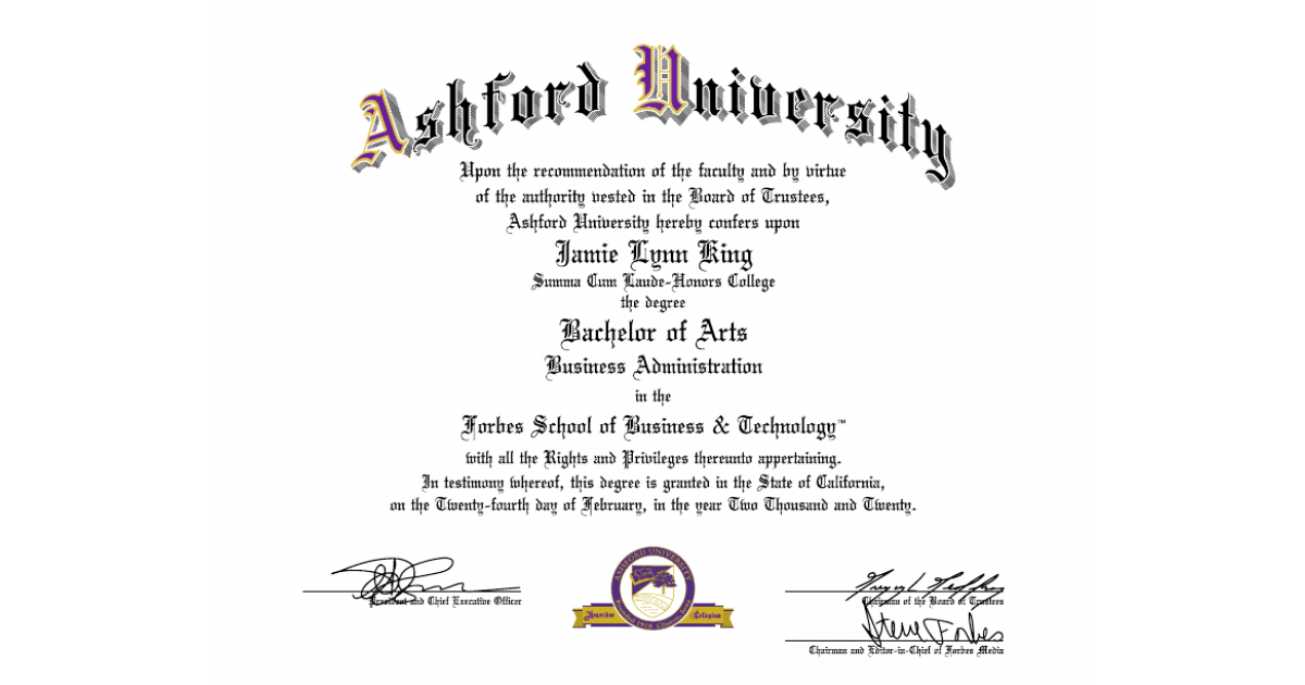 Ashford University Degree