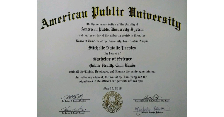 Bachelor Of Science Degree Certificate